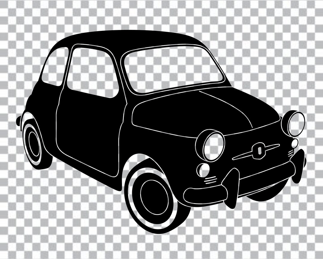 Fiat 500 Car, Clipart, Silhouette, Digital Download, SVG File, PNG File ...
