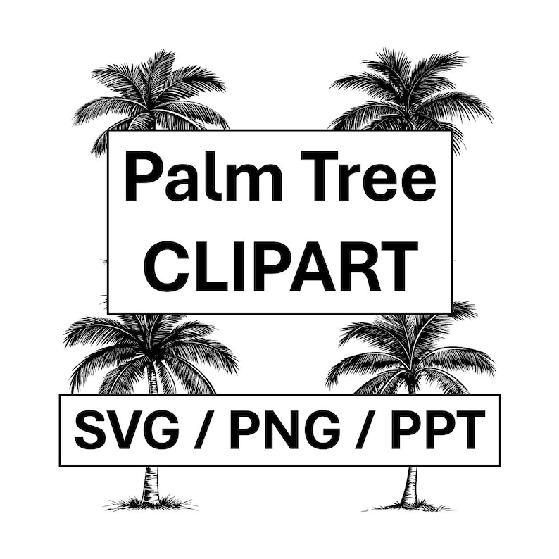 Palm Tree Clipart Bundle – PNG, SVG & Powerpoint Coconut Tree Graphics ...