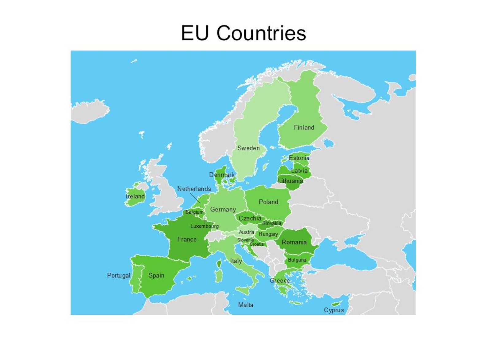 Editable Powerpoint Map of EU Countries – European Union Countries ...