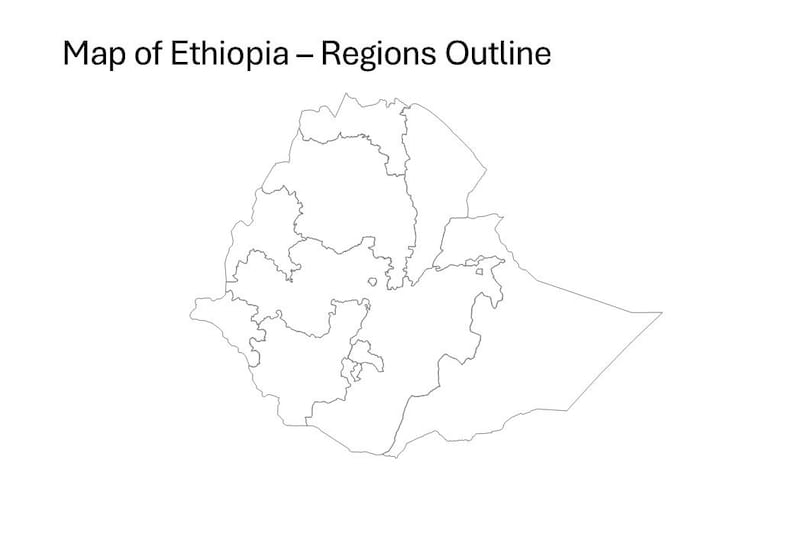 Editable Powerpoint Map of Ethiopia With Regions Customizable Ethiopia ...
