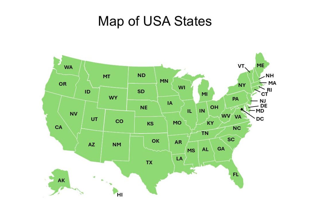 Editable Powerpoint Map of USA With States– Customizable for Projects ...