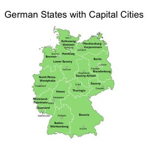 Editable Powerpoint Map of German States of Germany – Includes Capital ...