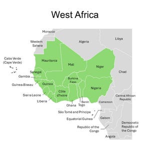 Editable Powerpoint Map of North Africa – Including: Western Sahara ...