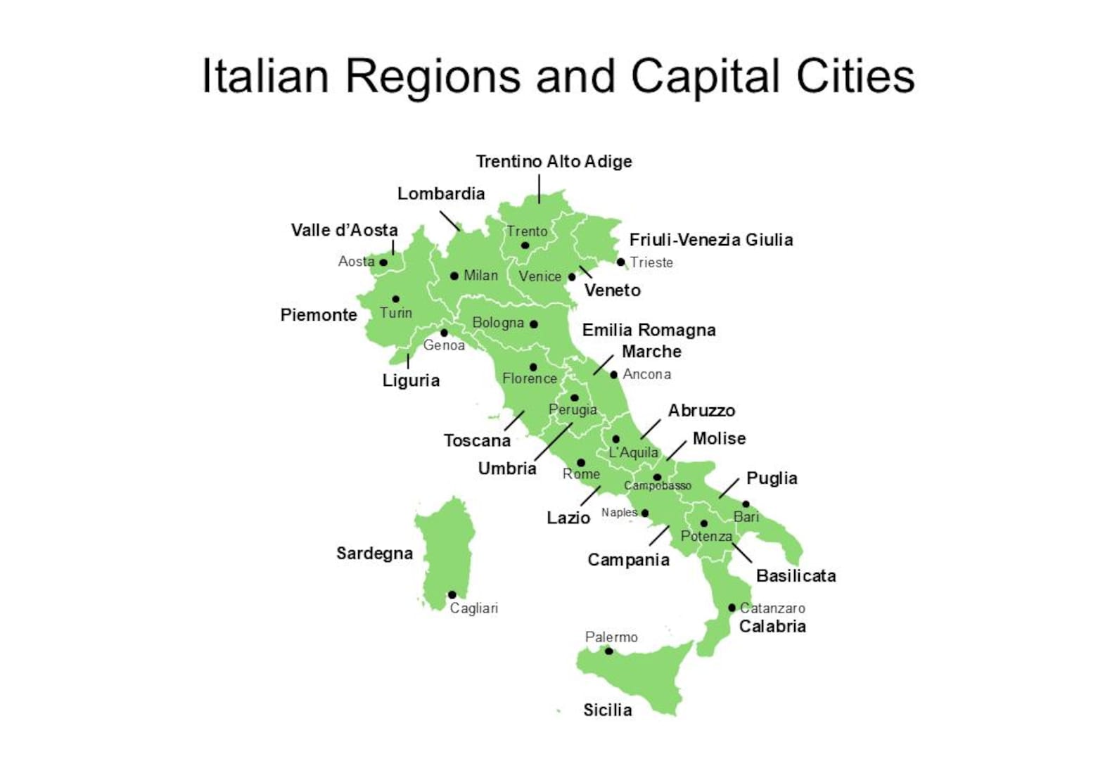 Editable Powerpoint Map of Italian Regions of Italy, Provinces of ...