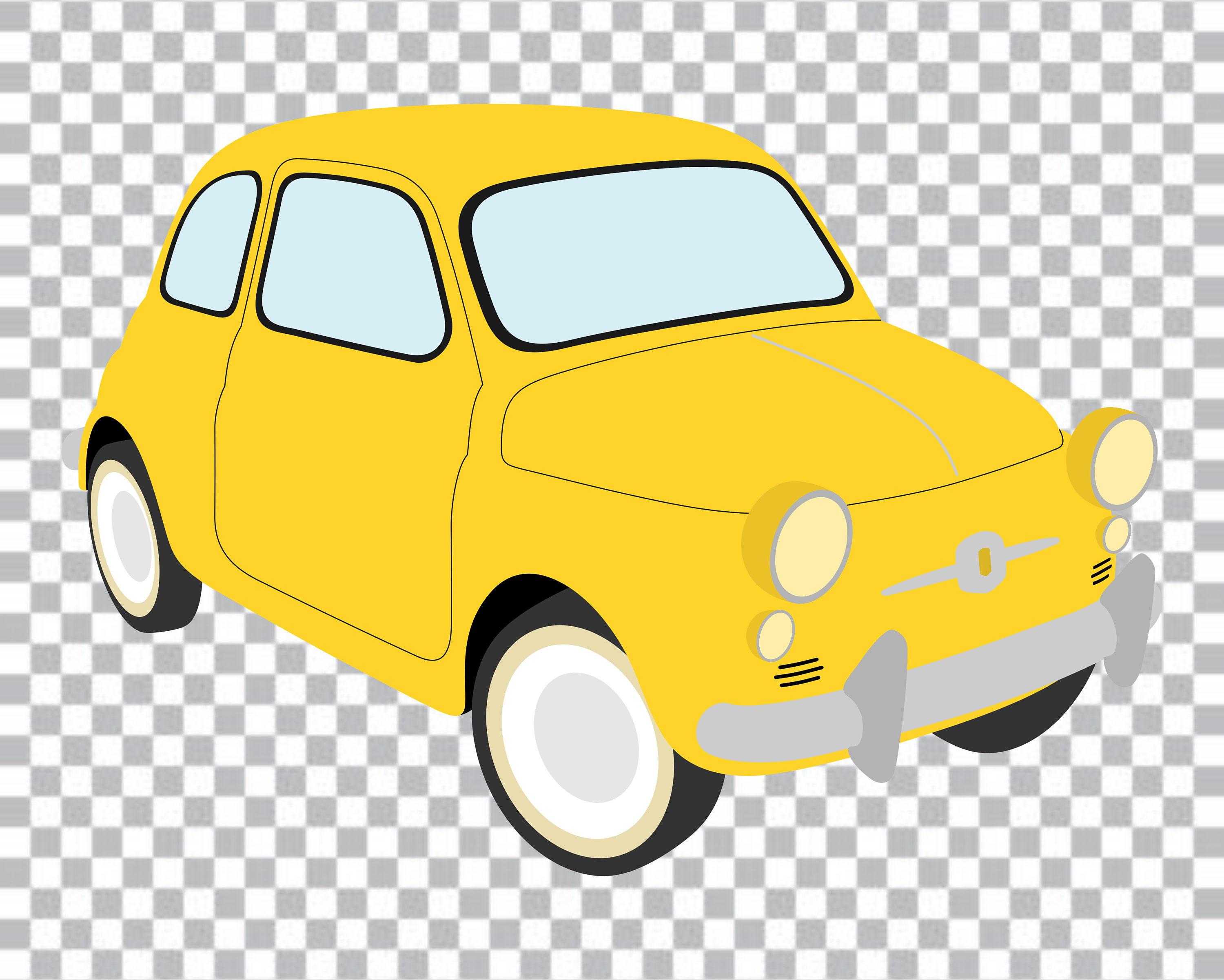 Fiat 500 Car, Clipart, Silhouette, Digital Download, SVG File, PNG File ...