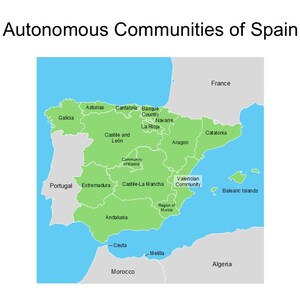 Editable Map of Spain With Autonomous Communities – Powerpoint Template ...
