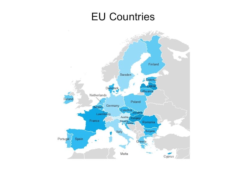 Editable Powerpoint Map of EU Countries – European Union Countries ...