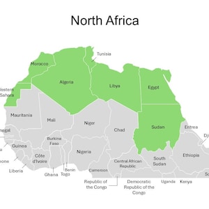 Editable Powerpoint Map of North Africa – Including: Western Sahara ...