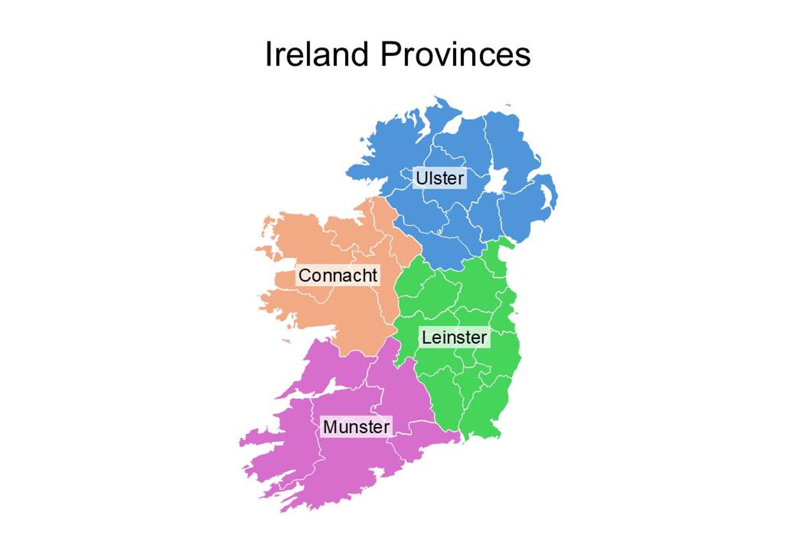 Editable Powerpoint Map of Ireland Counties and Provinces – Including ...
