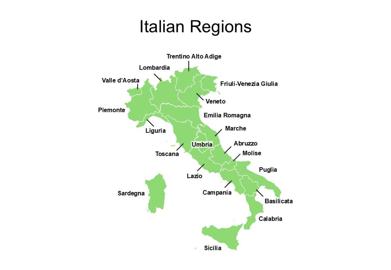 Editable Powerpoint Map of Italian Regions of Italy, Provinces of ...