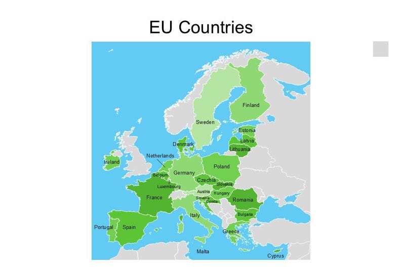 Editable Powerpoint Map of EU Countries – European Union Countries ...
