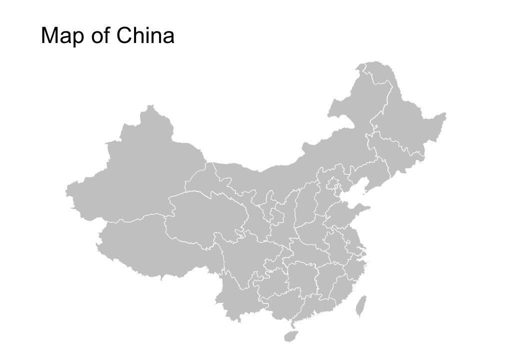 Editable Powerpoint Map of China With Provinces, Regions ...