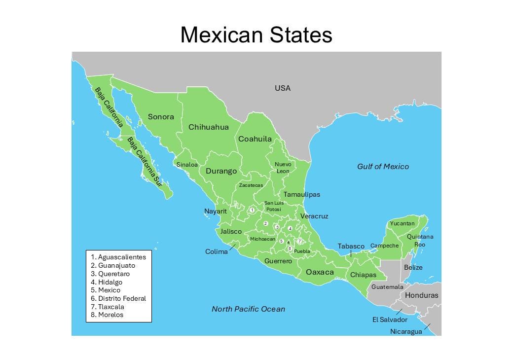 Editable Powerpoint Map of the Mexican States – Including ...