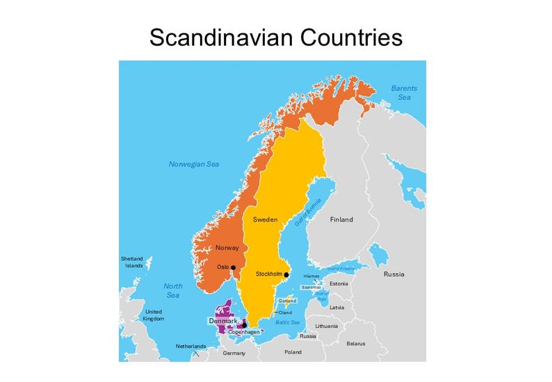 Editable Powerpoint Map of Scandinavian Countries – Including Norway ...