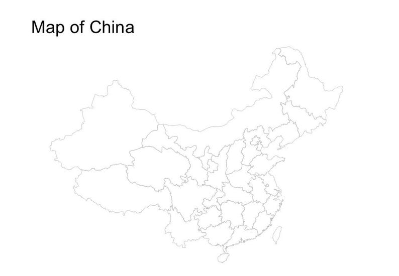 Editable Powerpoint Map of China With Provinces, Regions ...