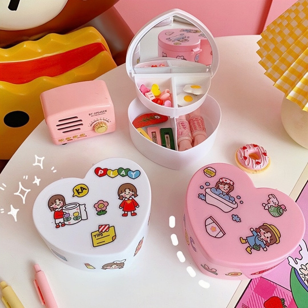 Heart Shaped Storage Box Cute Desktop Storage Box With - Etsy