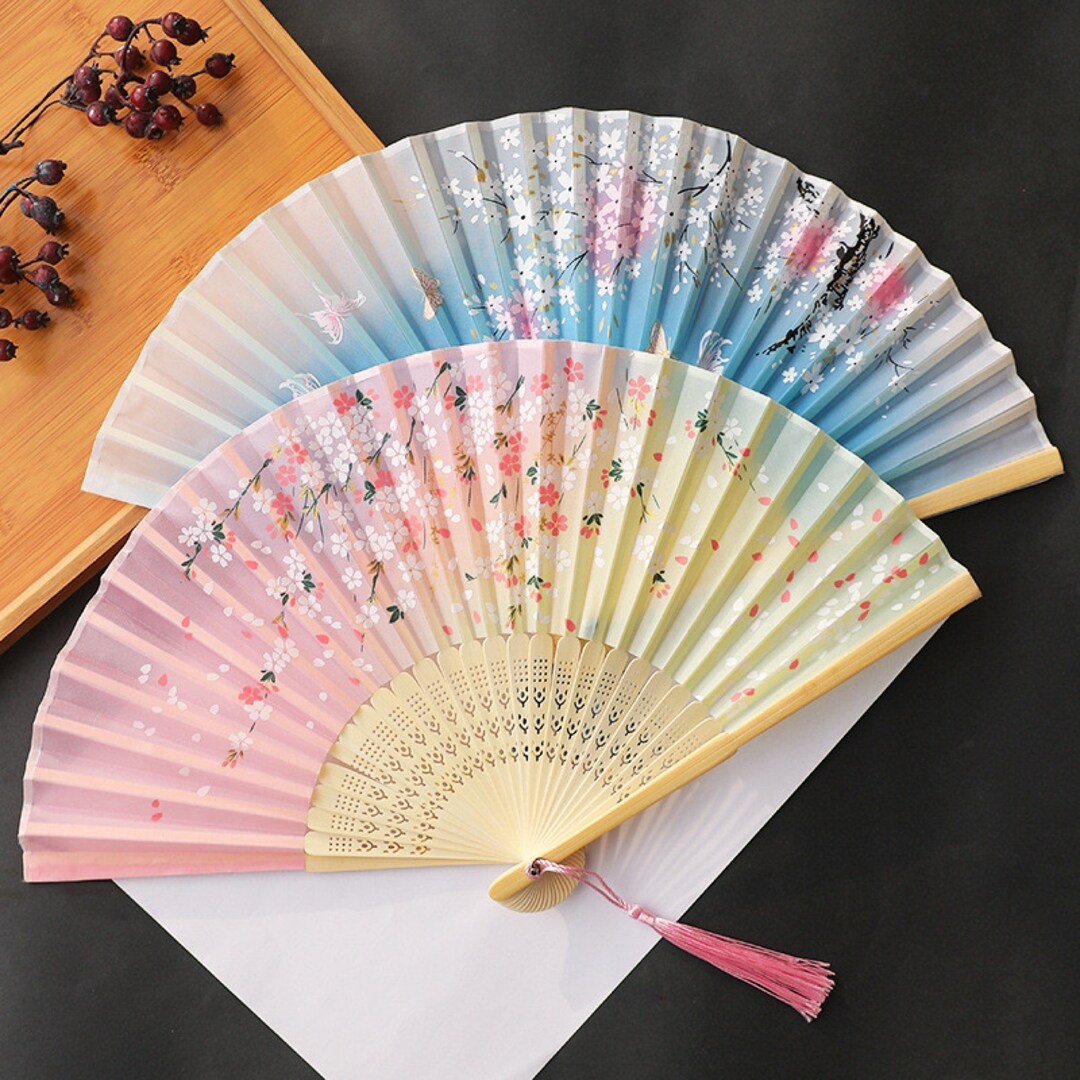 Traditional Asian Style Folding Fan Japanese Sakura Hand Fan - Etsy