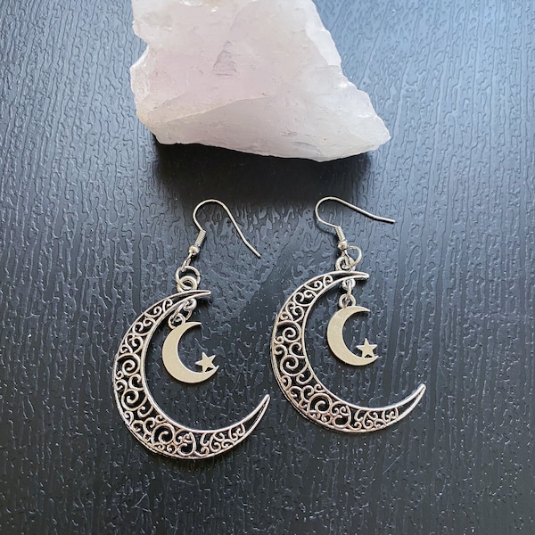 Moon Earrings - Etsy