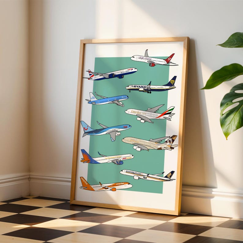 Airplane Inspired Poster Art Print / Aviation Gift Present in A4 or A3 ...