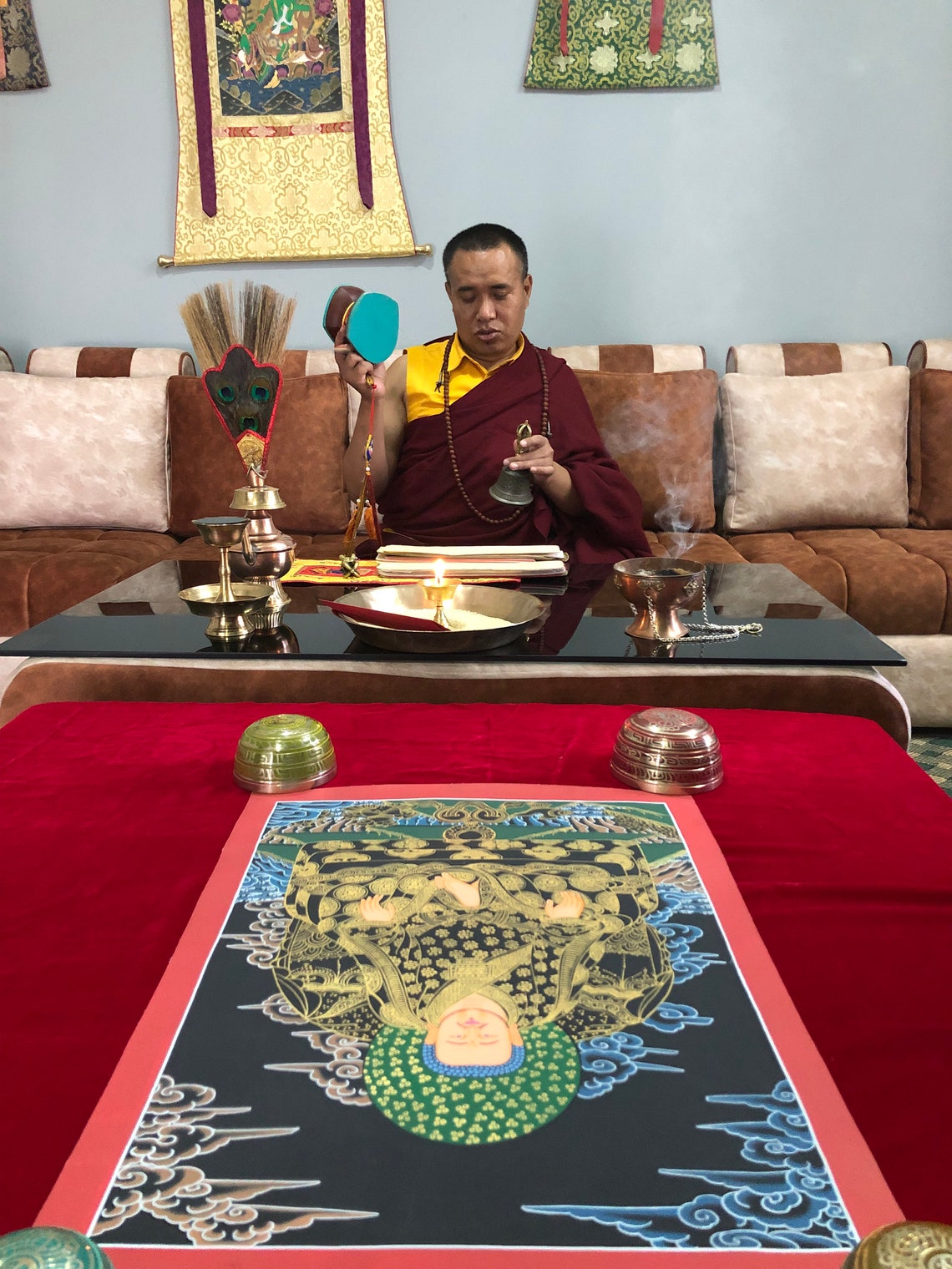 Guru Marpa Thangka Marpha Thangka Art Genuine Hand Painted - Etsy