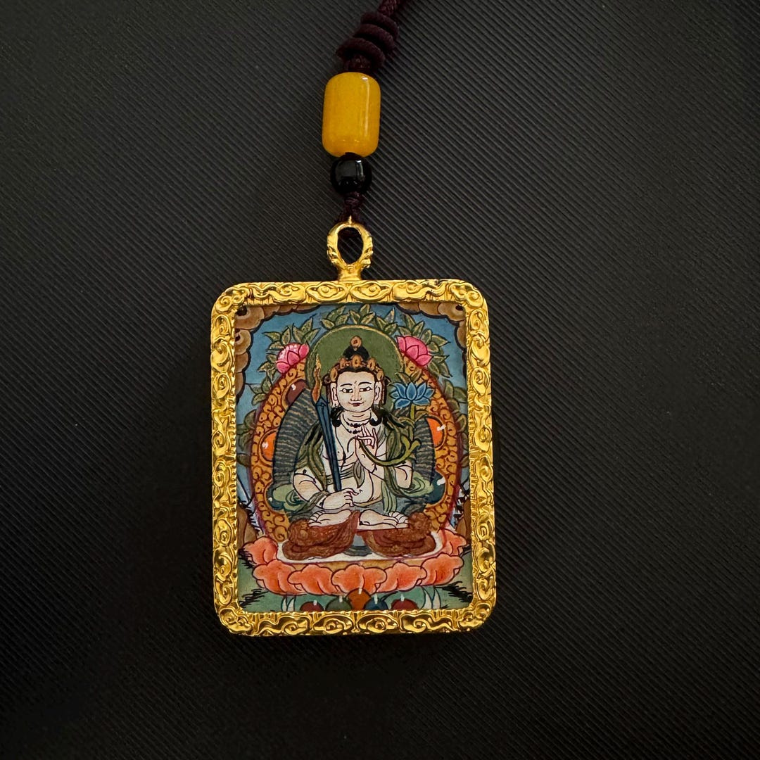 24k Gold Lama Blessed Akasagarbha Pendant, Year of the Ox and Tiger ...
