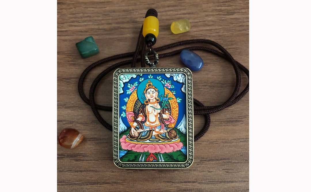 Master Quality 24k Gold White Tara Pendant, Blessed White Tara Amulet ...