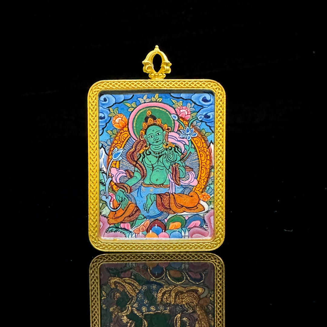 Green Tara Pendant, Dhola Amulet for Protection and Compassion ...