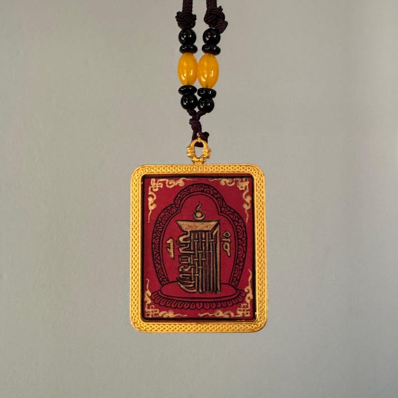 Blessed Kalachakra Symbol Pendant, the Tenfold Powerful One Amulet ...
