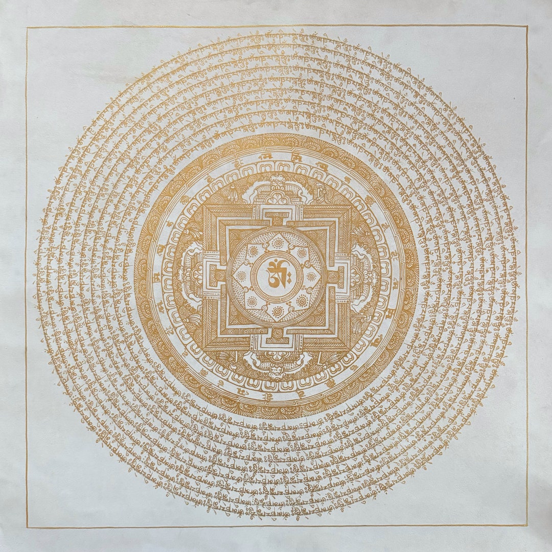 Om Mantra Mandala Thangka, Om Mani Padme Hum Thanka - Etsy UK
