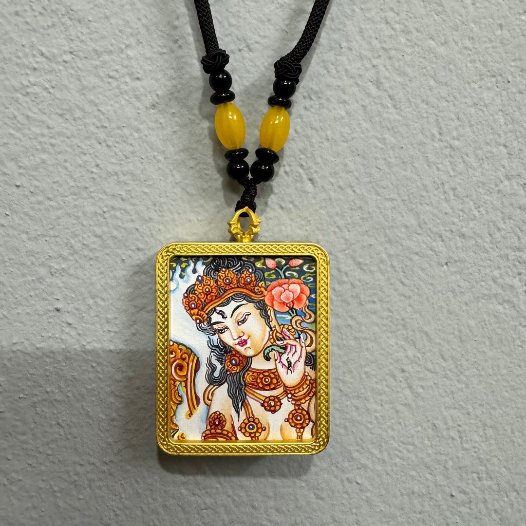Master Quality 24k Gold White Tara Pendant, Blessed White Tara Amulet ...