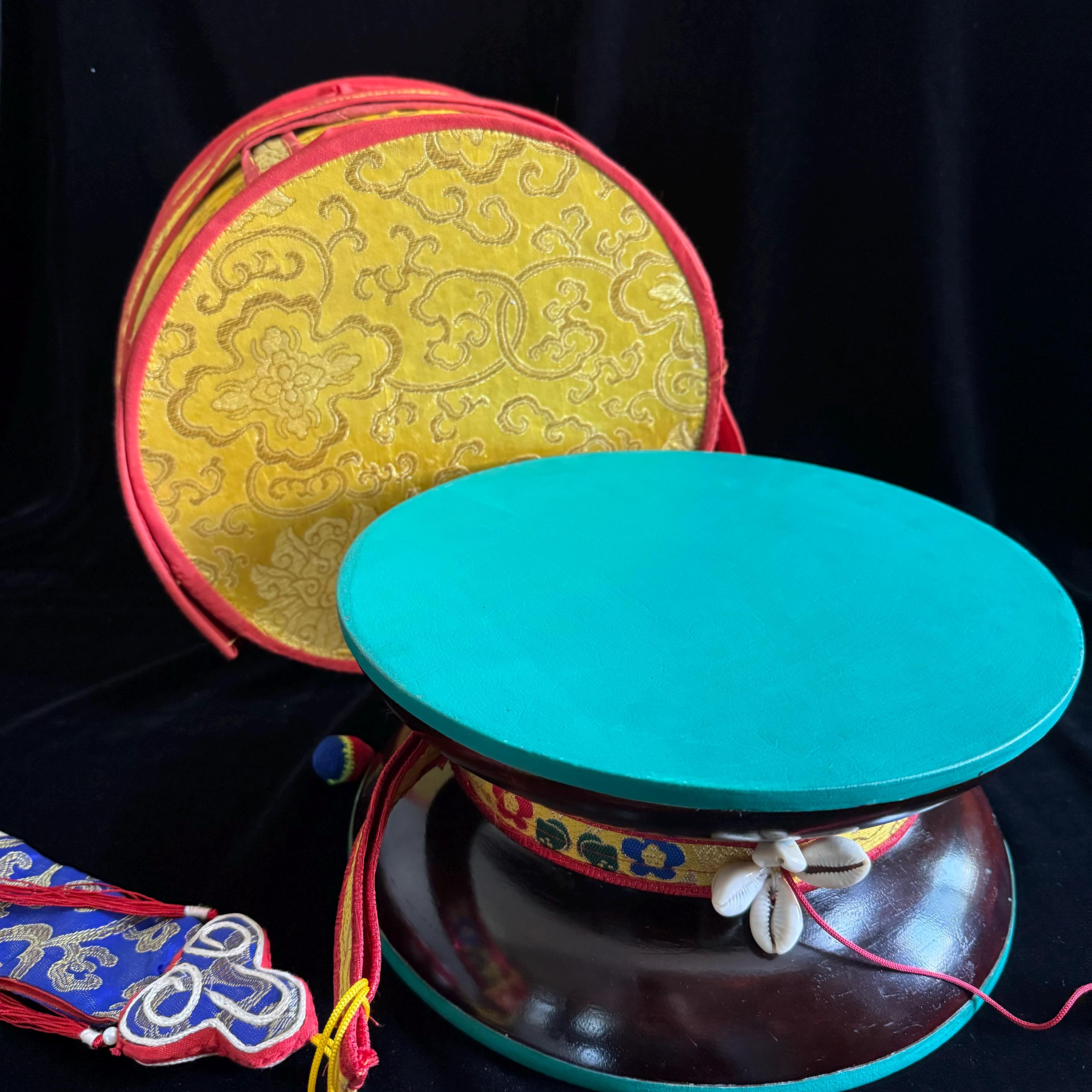 Large Size Tibetan Damaru, Double Drum, Genuine Hand Made Tibetan Chod ...