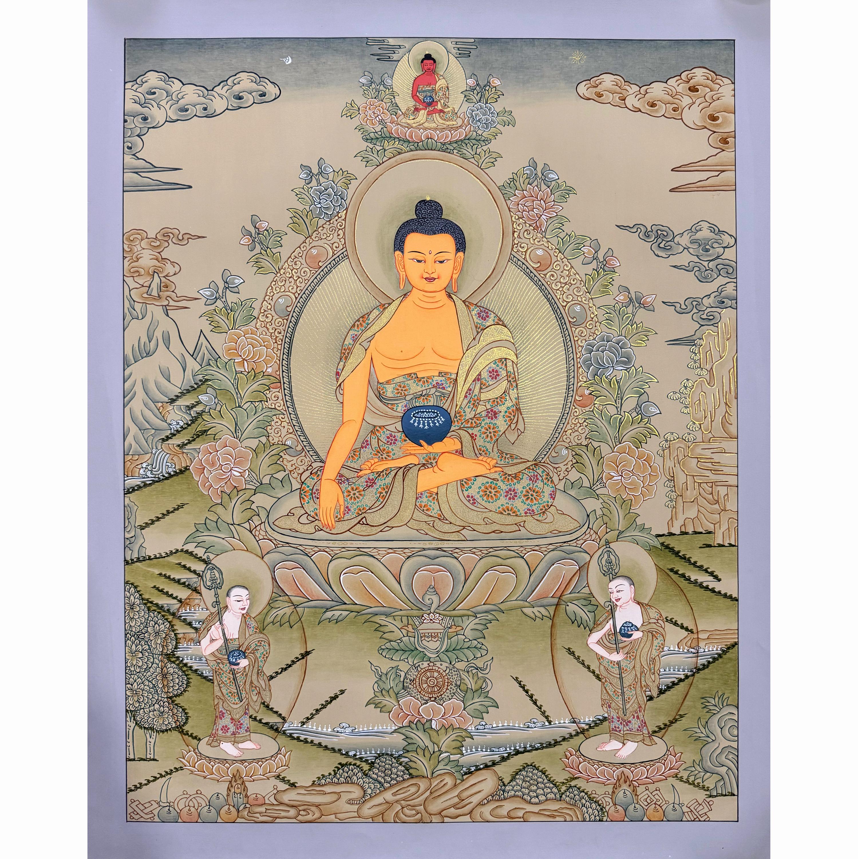 Rare Genuine Shakyamuni Buddha Hand Painted Tibetan Thangka, Thanka ...