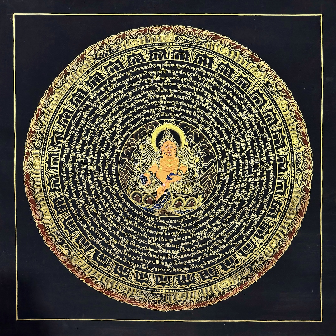 Blessed Dzambala Mandala, Prayer Mandala, Handmade Sacred Thangka ...