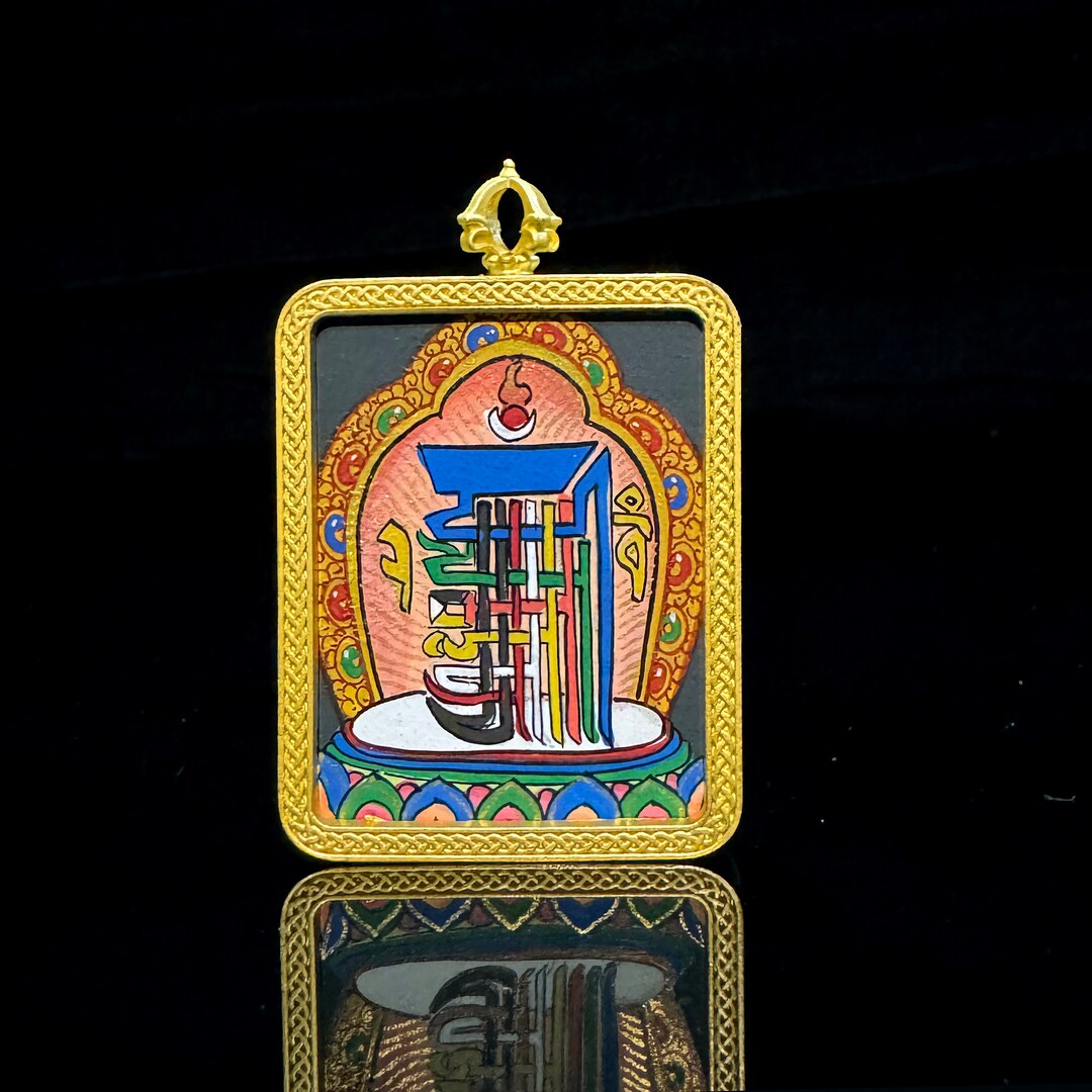 Blessed Kalachakra Symbol Pendant, the Tenfold Powerful One Amulet ...