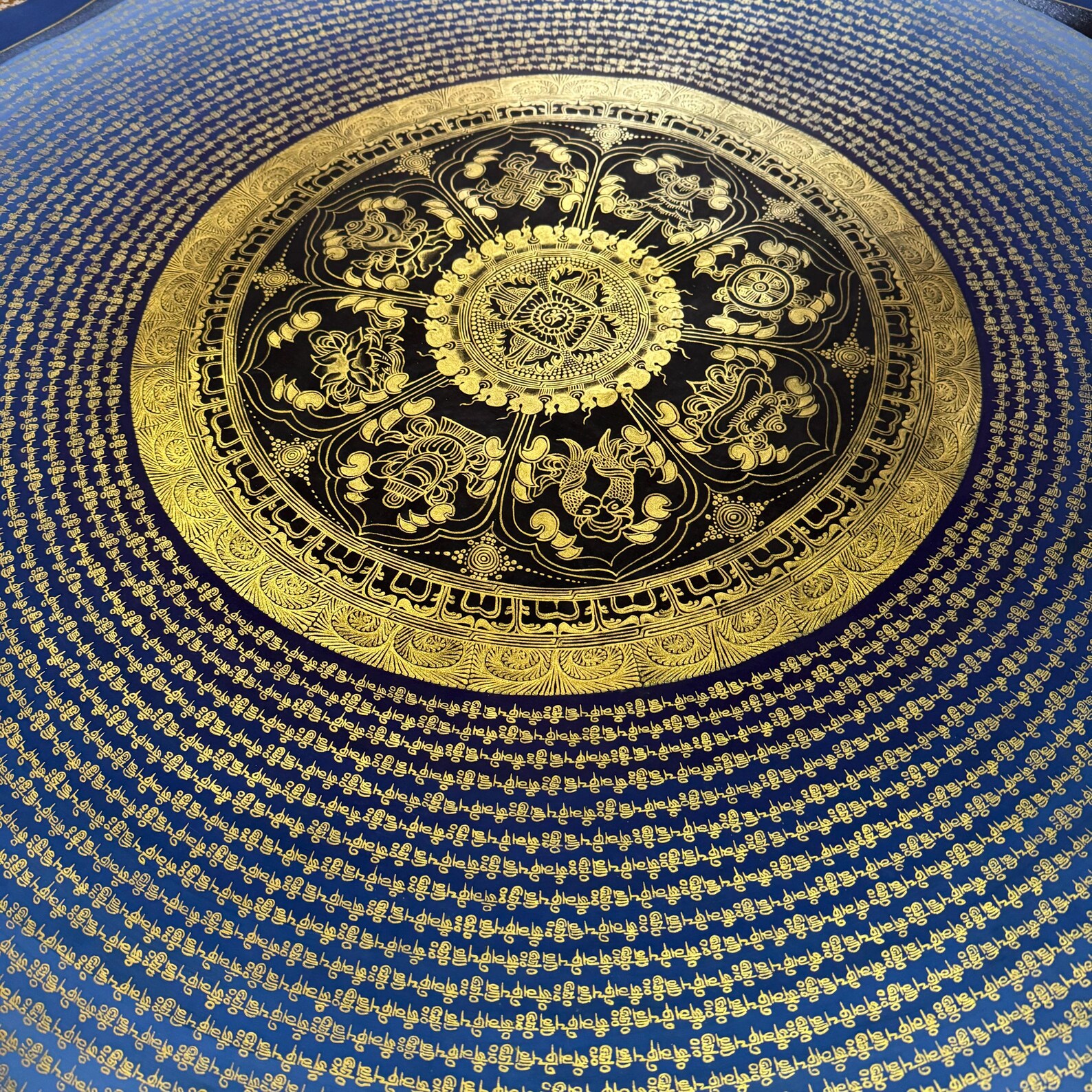 Large Size Prayer Mandala Thanka, Mantra Mandala Thangka, Om Mani Padme ...