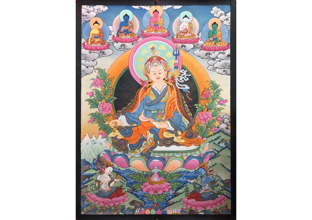 Large Size Padmasambhava, Guru Rinpoche Thanka, Guru Thangka, Blessed ...