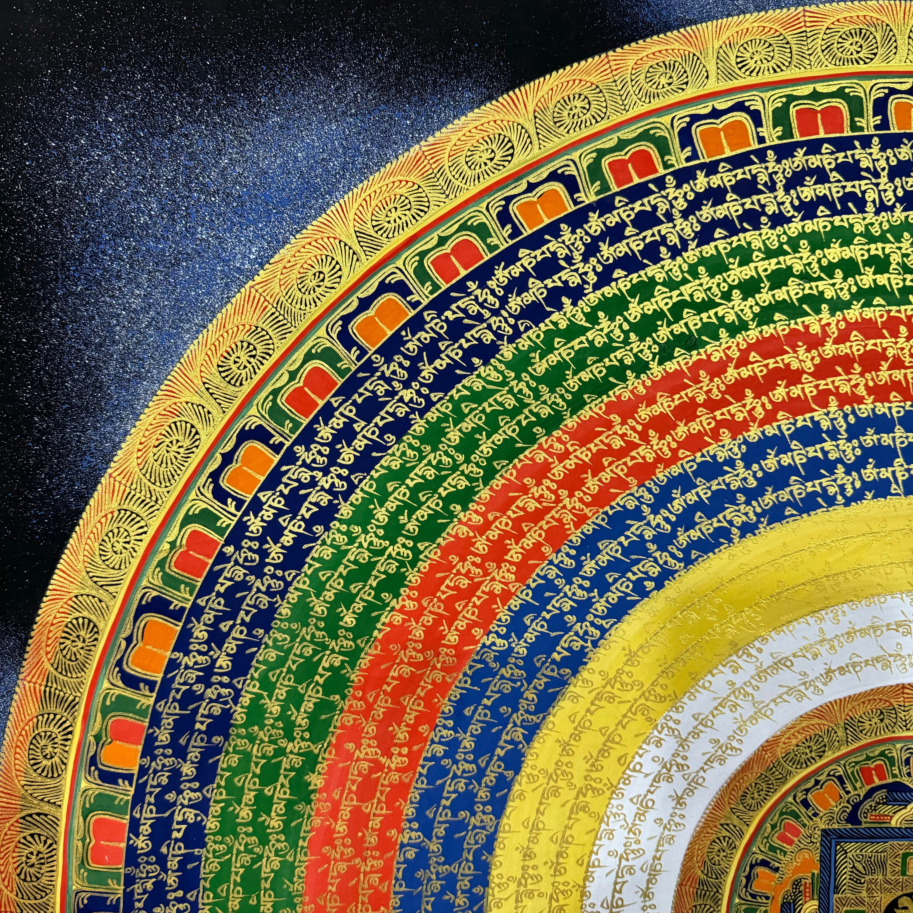 Prayer Mandala Thanka, Mantra Mandala Thangka, Om Mani Padme Hum ...