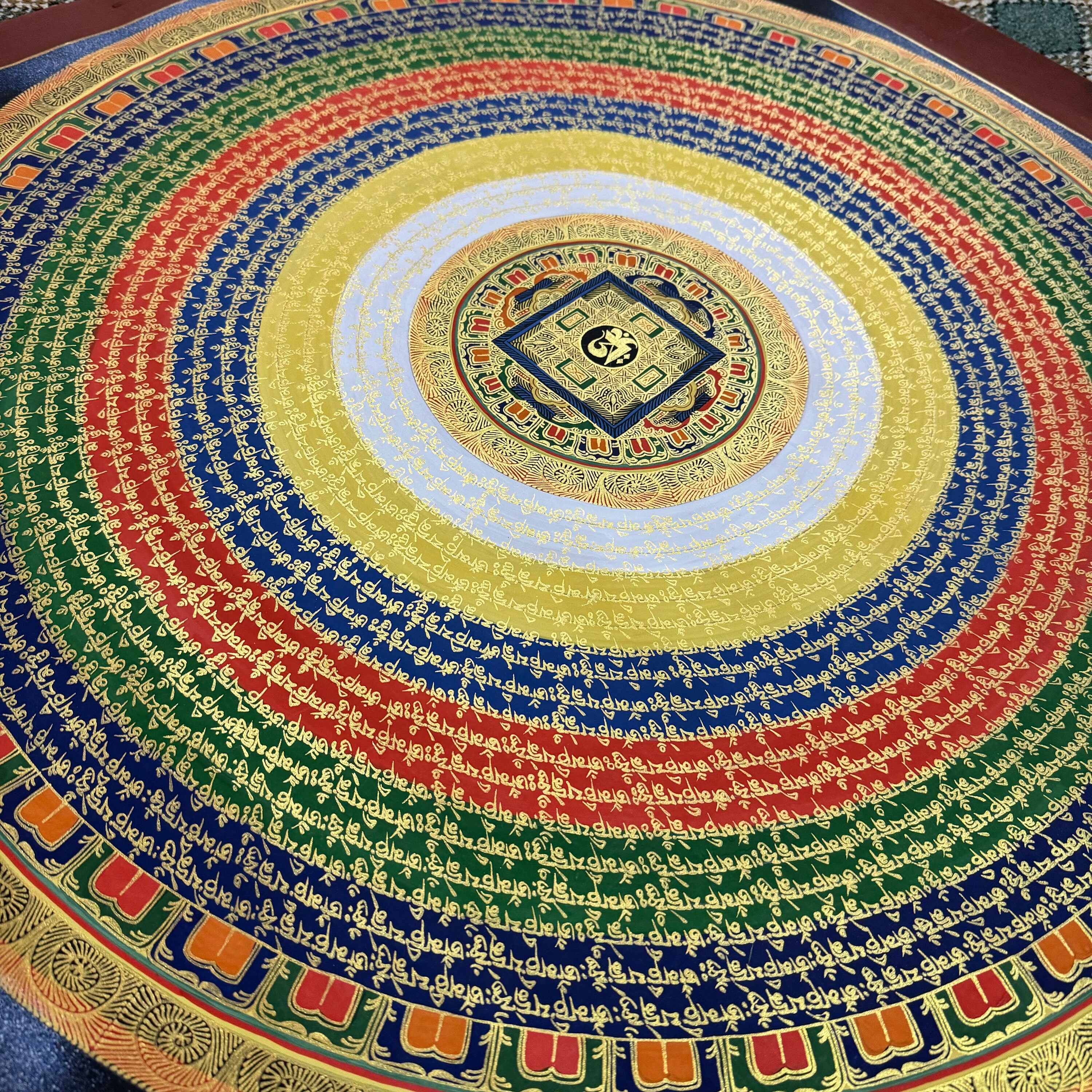 Prayer Mandala Thanka, Mantra Mandala Thangka, Om Mani Padme Hum ...