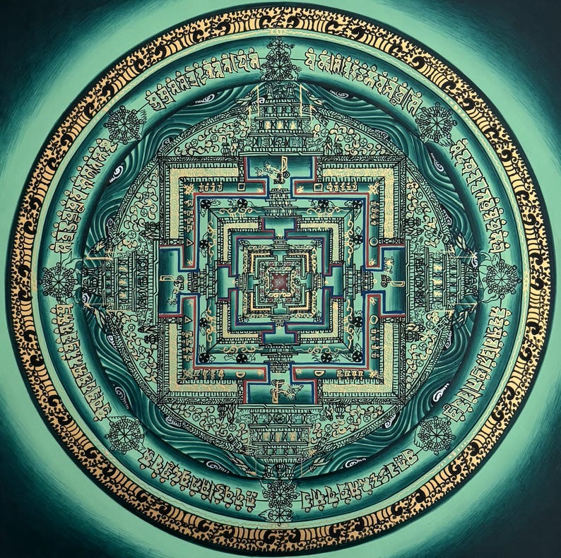 Kalachakra Mandala Thangka, Wheel of Time Mandala HH Dalai Lama - Etsy UK