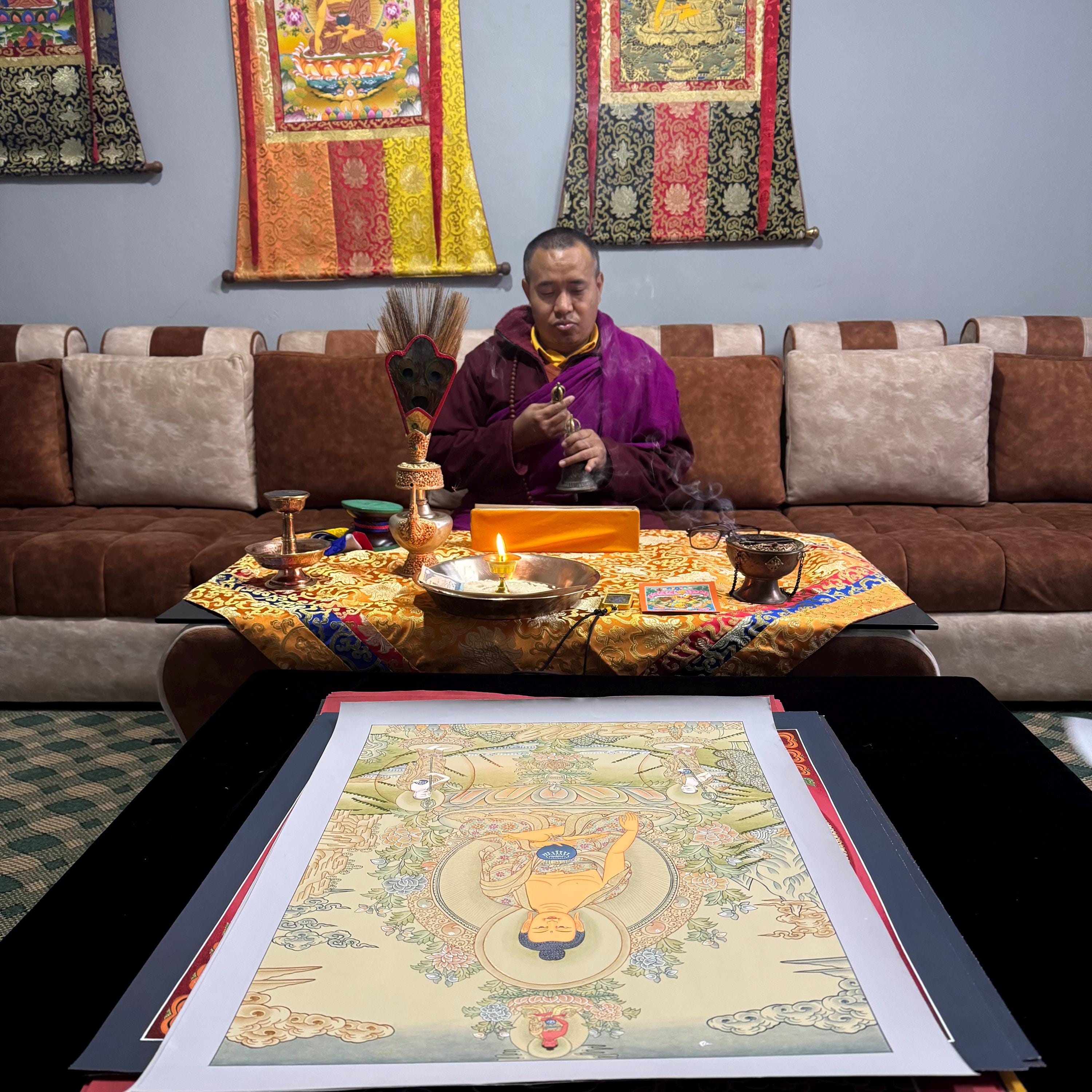 Rare Genuine Shakyamuni Buddha Hand Painted Tibetan Thangka, Thanka ...