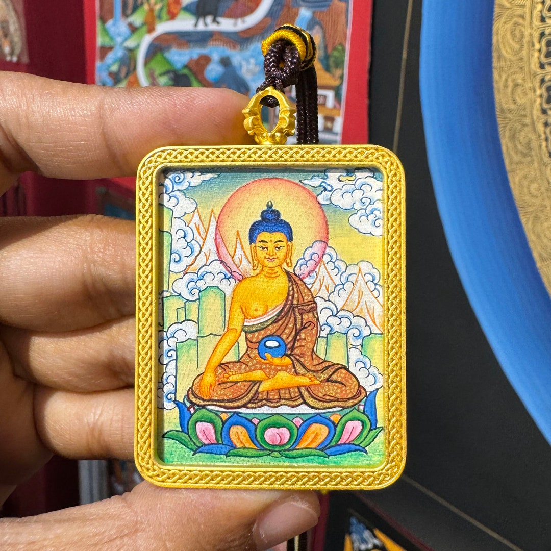 24k Gold Lama Blessed Buddha Pendant, Handmade Buddha Amulet, Necklace ...