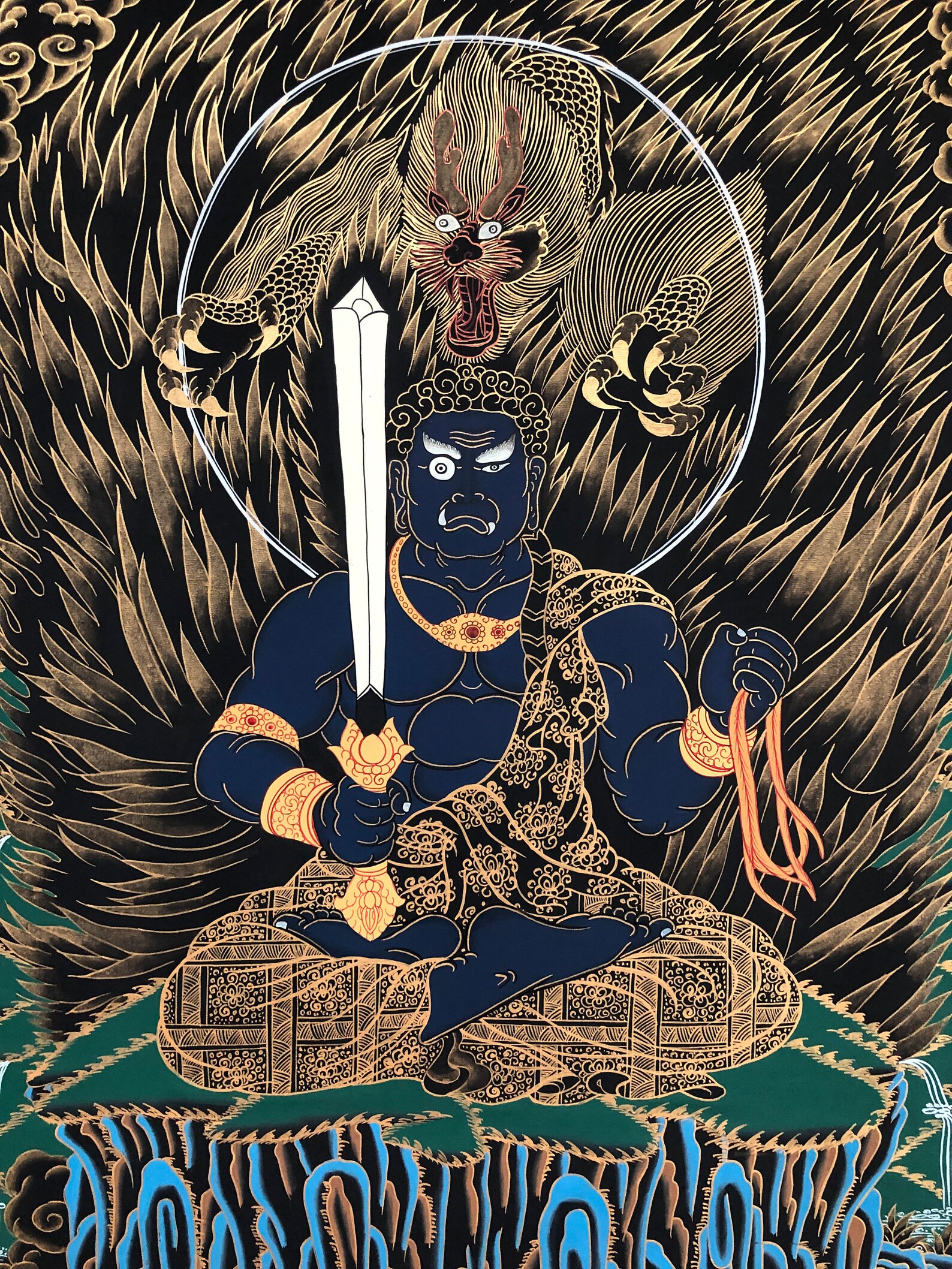 Handmade Acala Thangka Painting: Tibetan Buddhist Wall Decor - Etsy