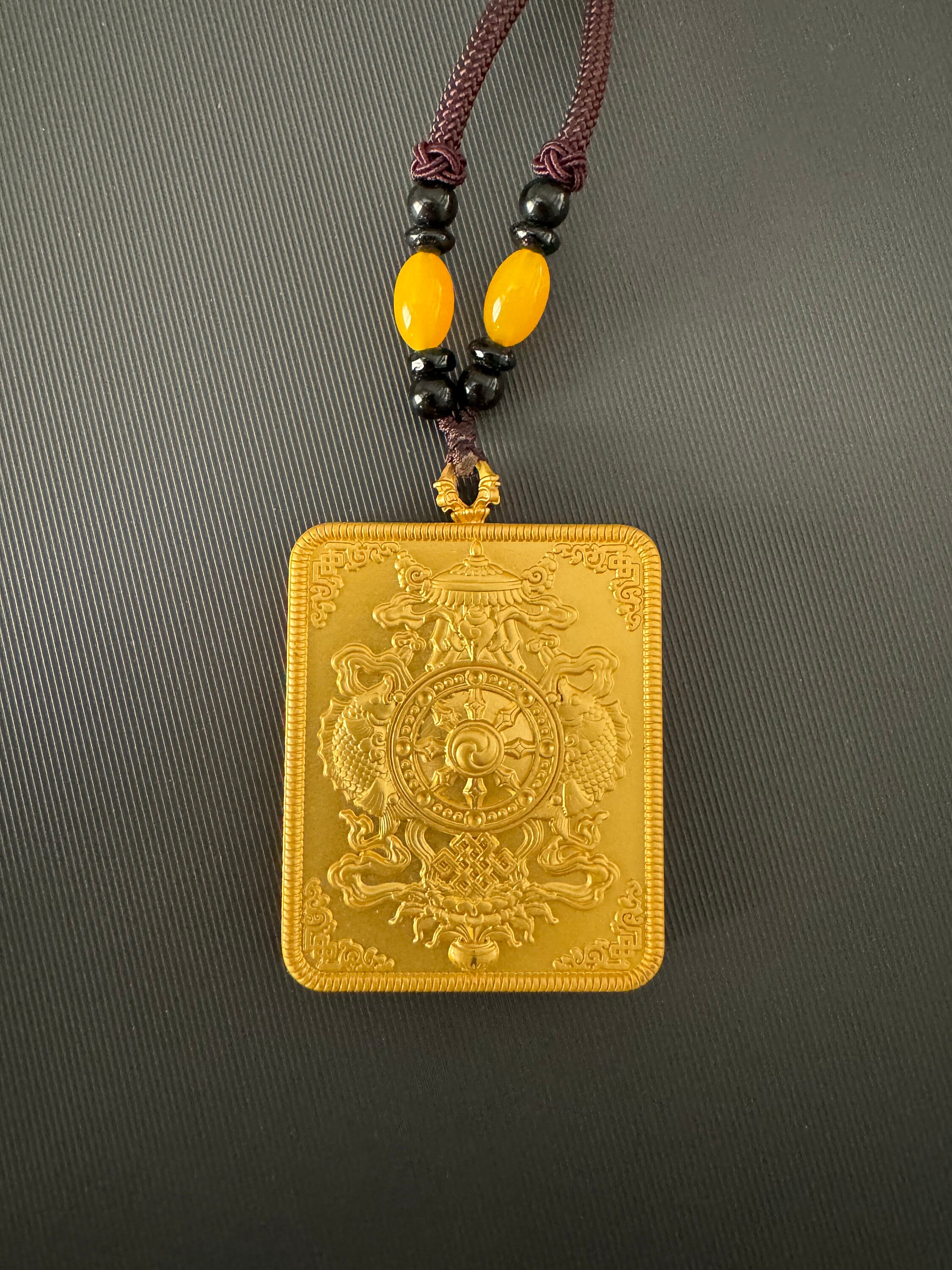 Blessed Kalachakra Symbol Pendant, the Tenfold Powerful One Amulet ...