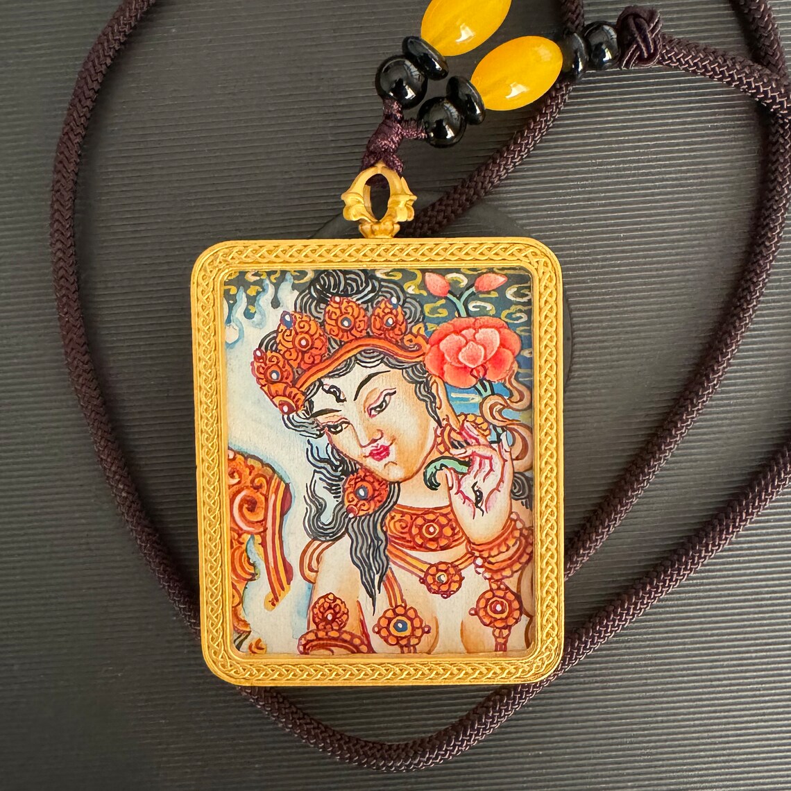 Master Quality 24k Gold White Tara Pendant, Blessed White Tara Amulet ...