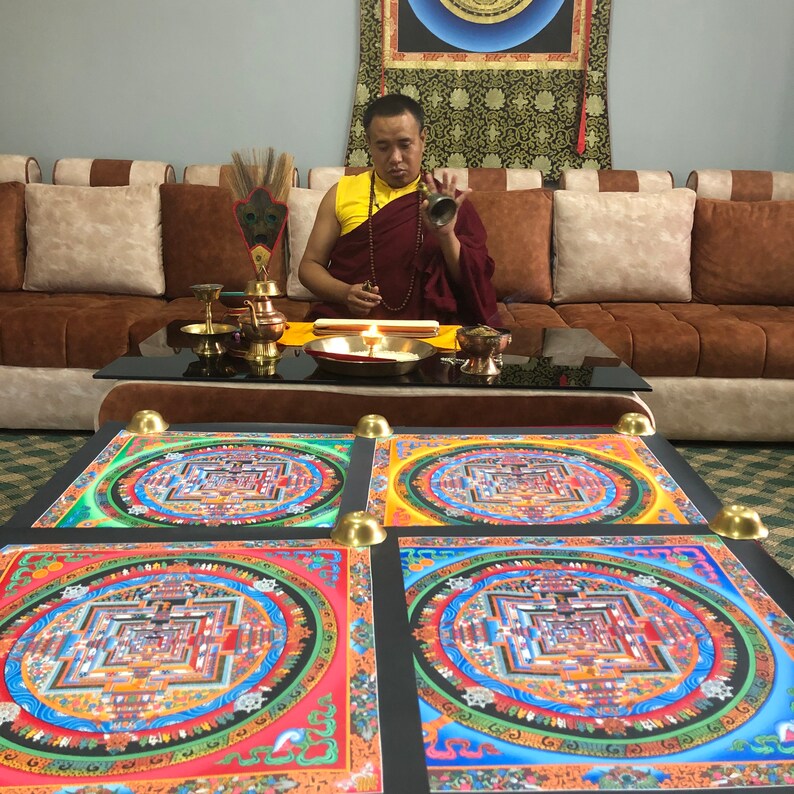 Blessed Blue Theme Master Quality Kalachakra Mandala Thangka - Etsy