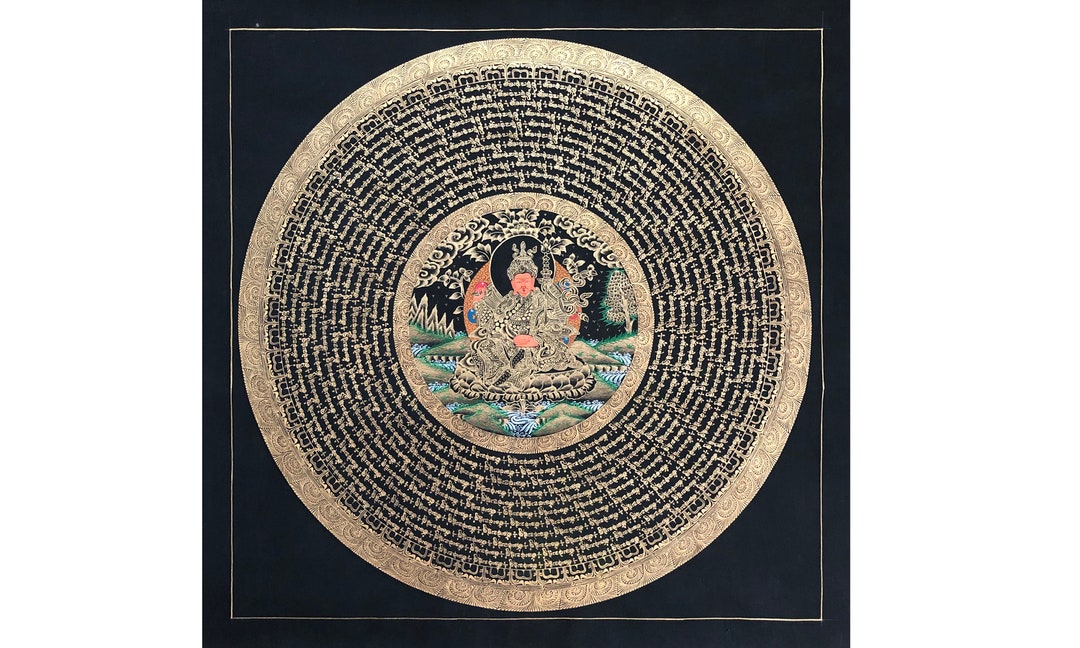 Padmasambhava, Guru Rinpoche Matra Mandala Thangka, Rare Genuine Hand ...