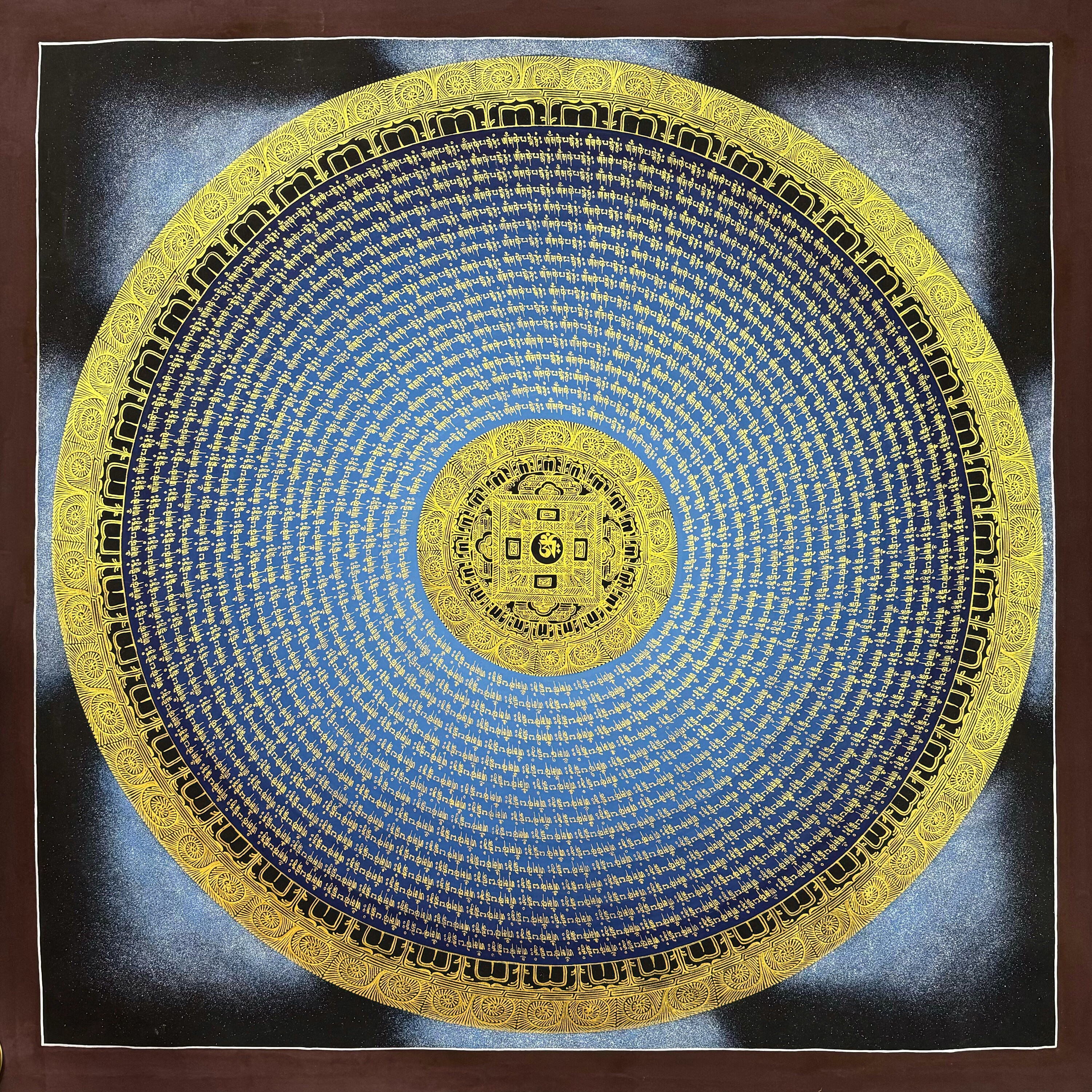 Om Mani Padme Hum Mandala Thangka, Buddha Eye Mandala, Mantra Mandala ...
