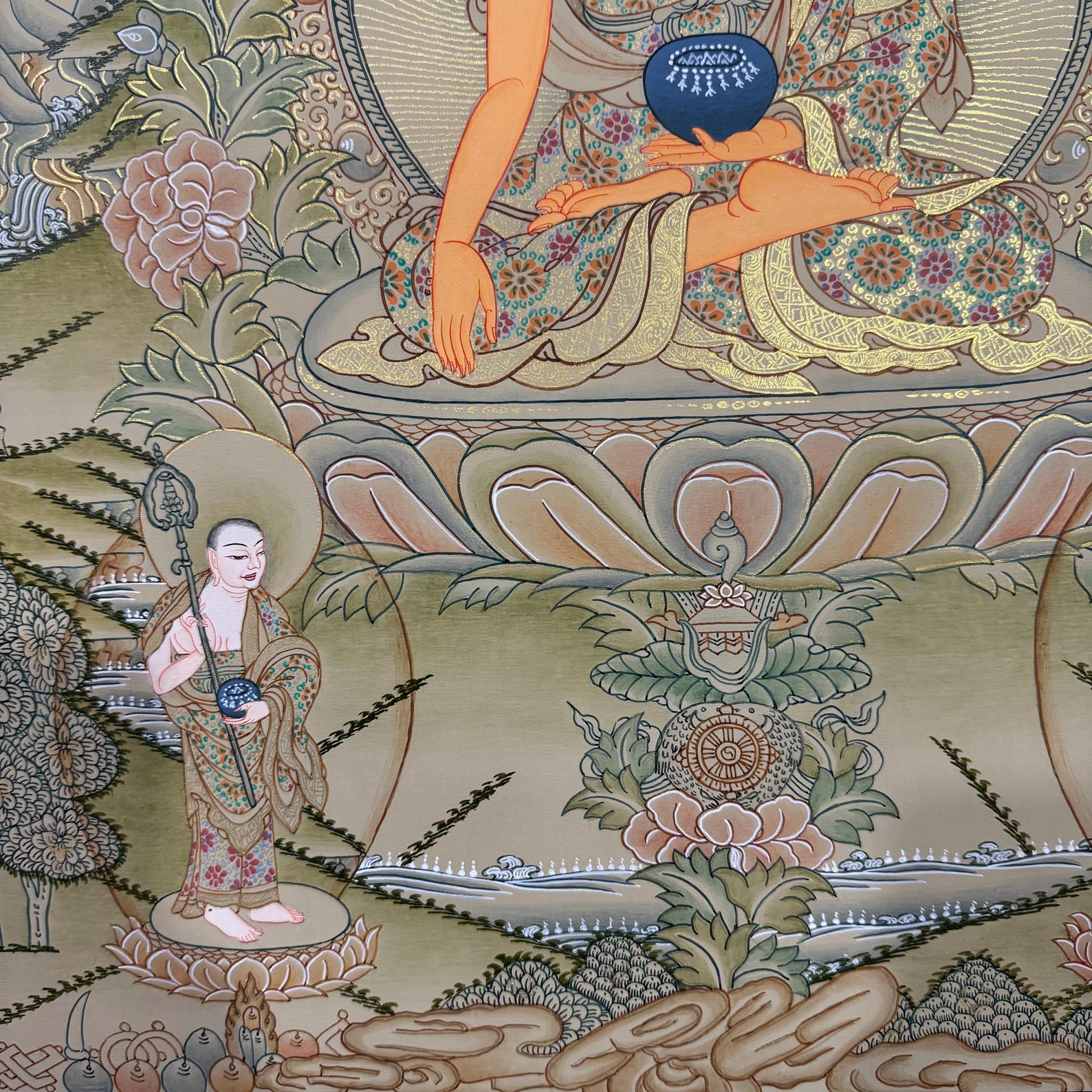Rare Genuine Shakyamuni Buddha Hand Painted Tibetan Thangka, Thanka ...