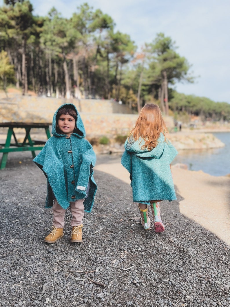 Kids Teddy Spring Poncho, Outdoor Kids Clothes, Children's Boucle ...