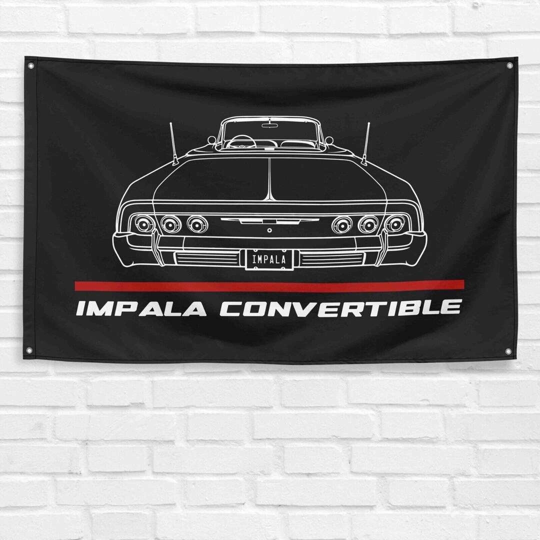 For Chevrolet Impala Convertible 1964 Car Enthusiast 3x5 Ft Flag Gift ...
